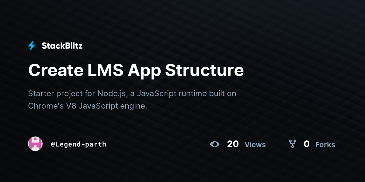 Create LMS App Structure - StackBlitz