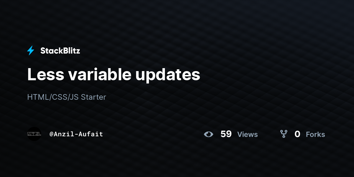 Less variable updates - StackBlitz