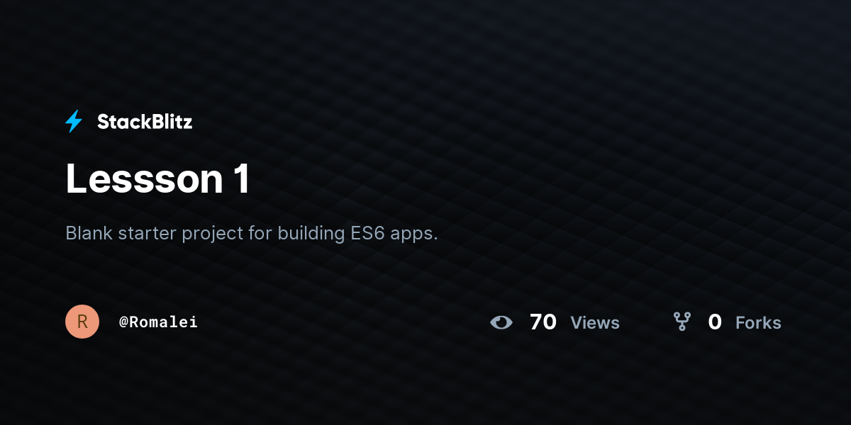 Lessson 1 - StackBlitz