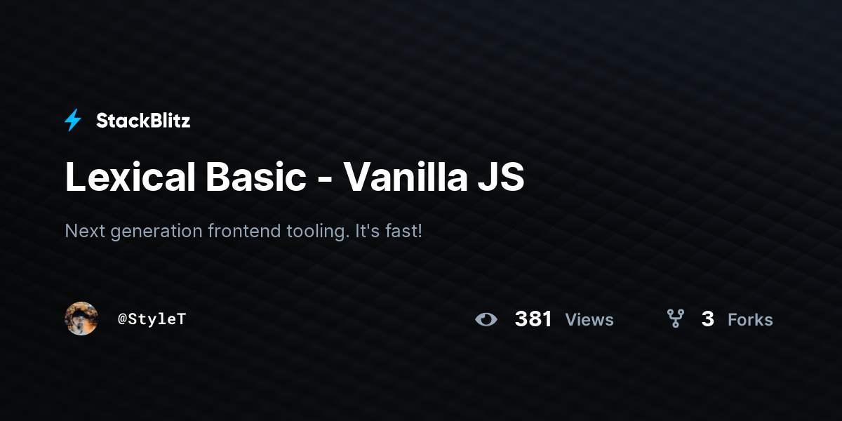 Lexical Basic - Vanilla JS - StackBlitz