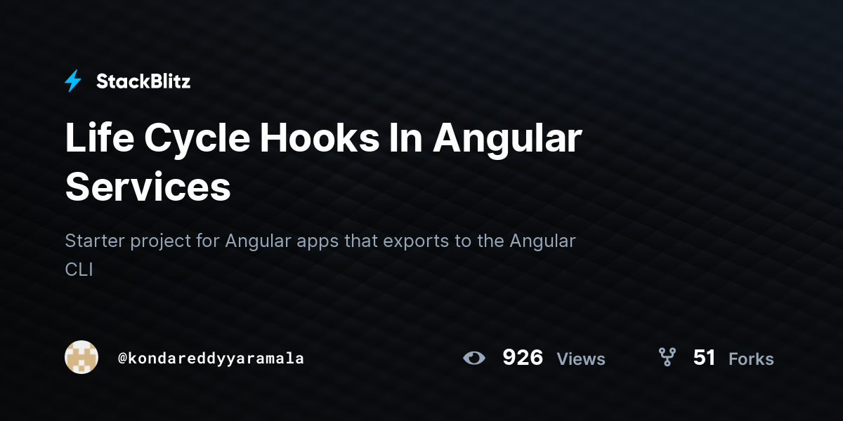Life Cycle Hooks In Angular Services - StackBlitz