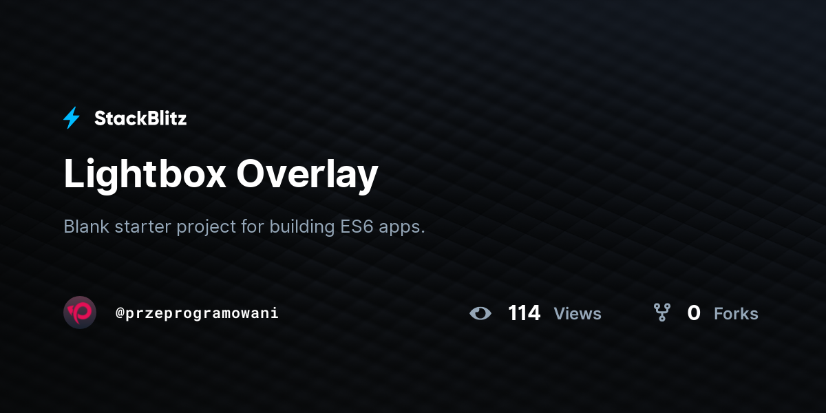 Lightbox Overlay - StackBlitz