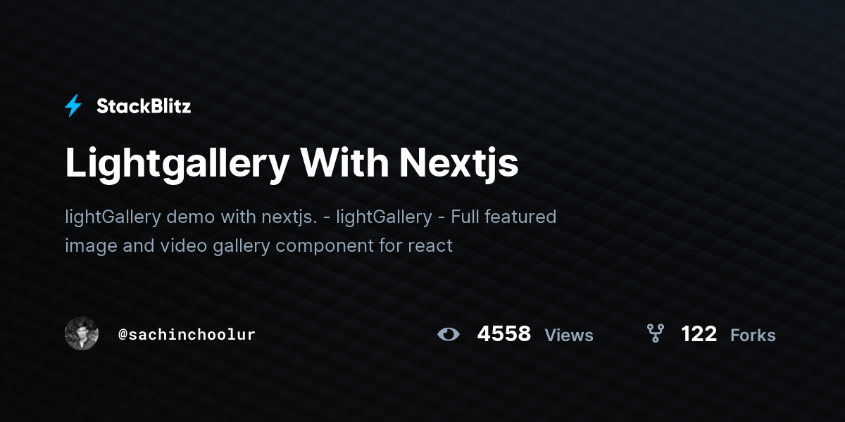 Lightgallery With Nextjs - StackBlitz