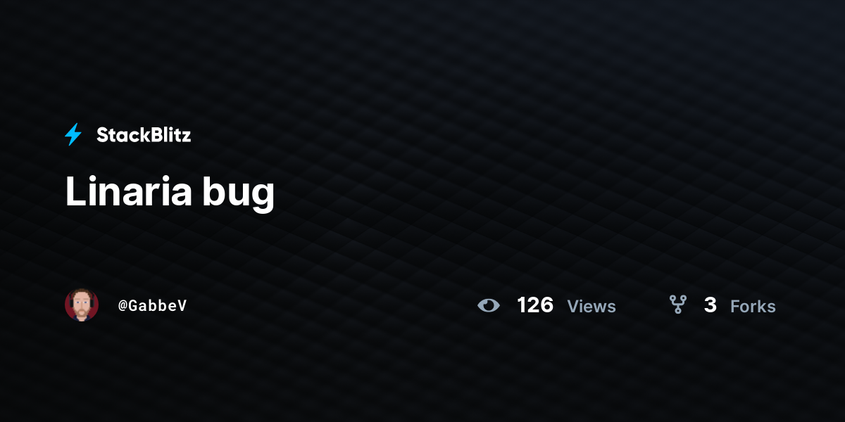 Linaria bug - StackBlitz