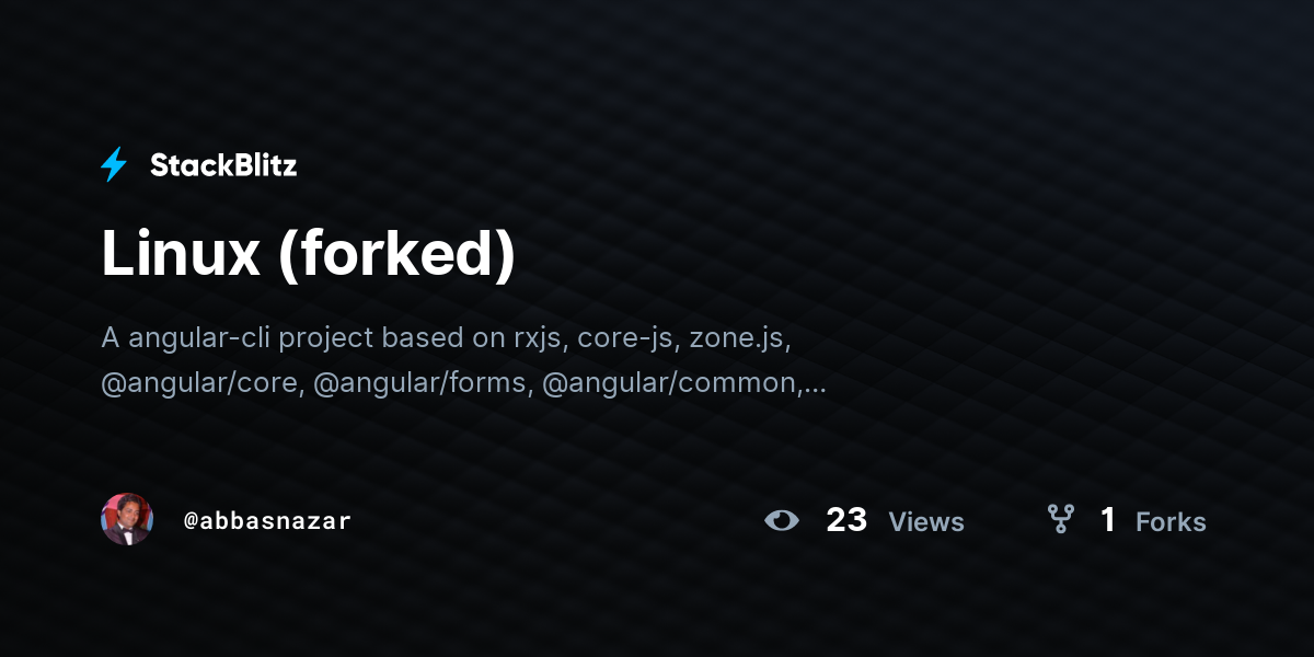 Linux (forked) - StackBlitz