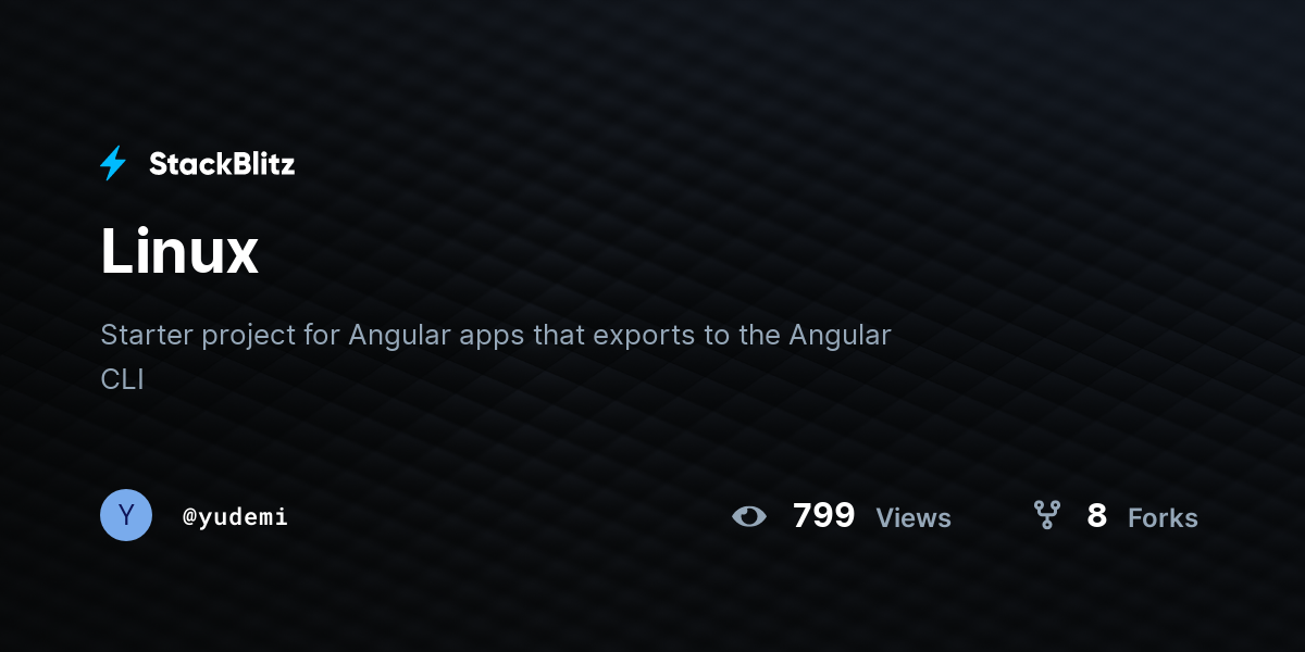 Linux - StackBlitz
