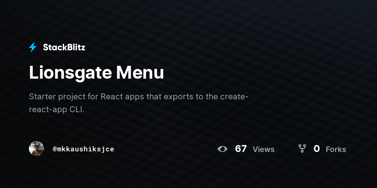 Lionsgate Menu - StackBlitz