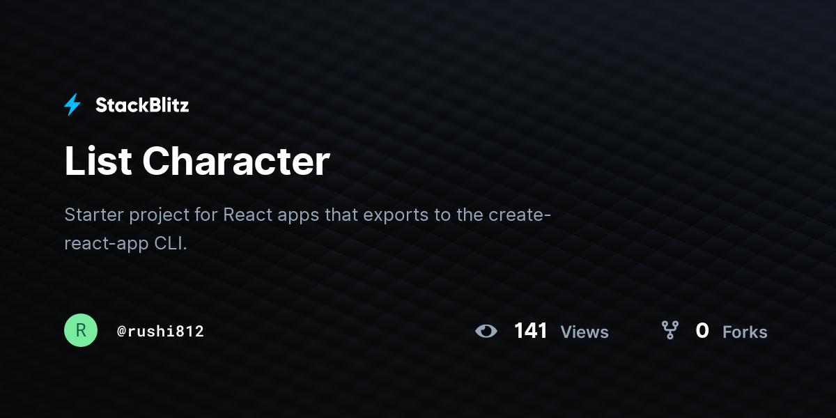 List Character - StackBlitz