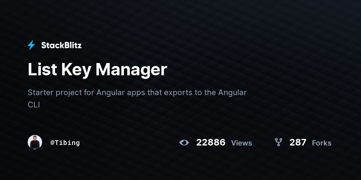 List Key Manager - StackBlitz