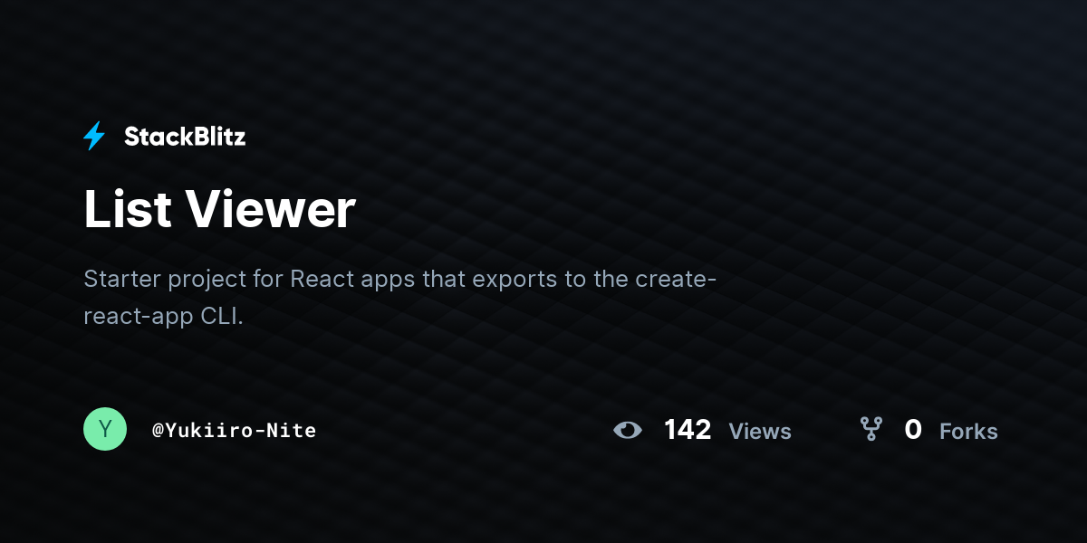 List Viewer - StackBlitz