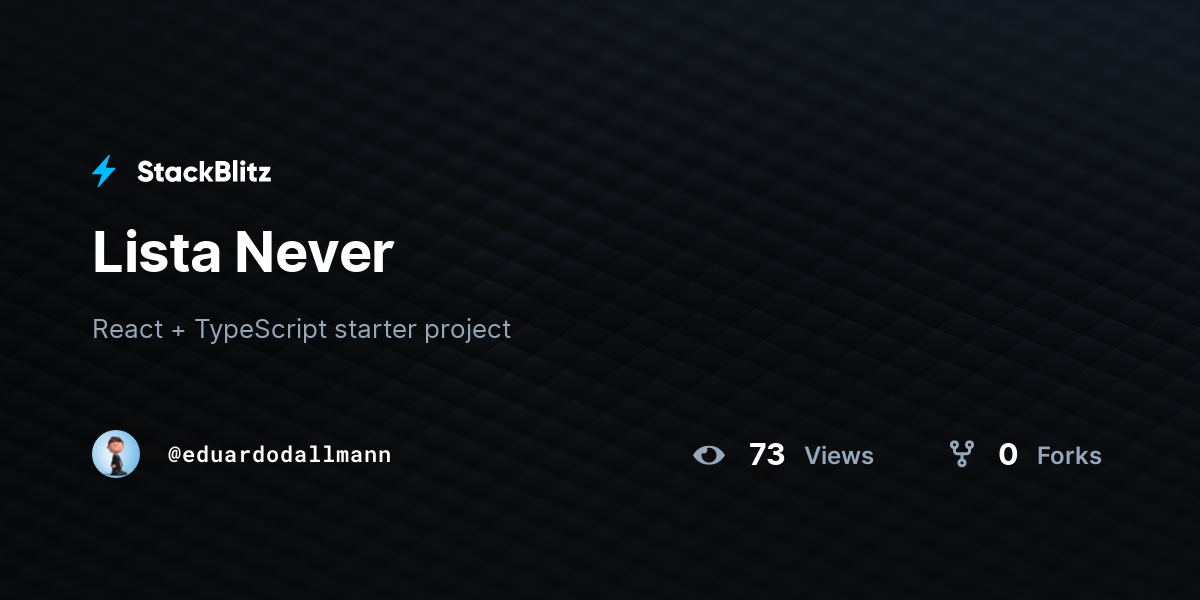 Lista Never - StackBlitz