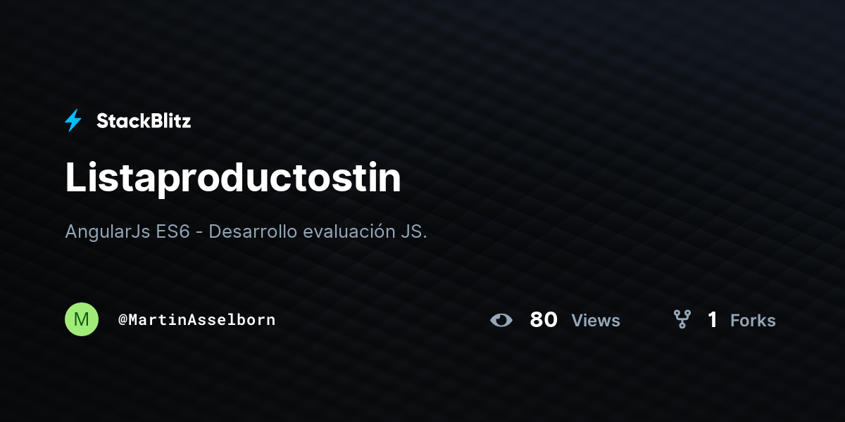 Listaproductostin - StackBlitz
