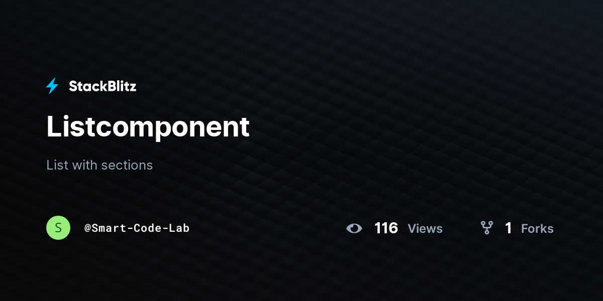 Listcomponent - StackBlitz