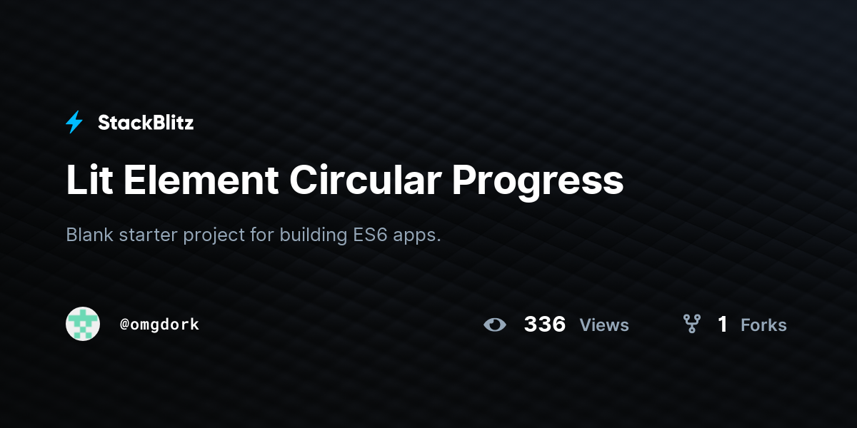 Lit Element Circular Progress - StackBlitz