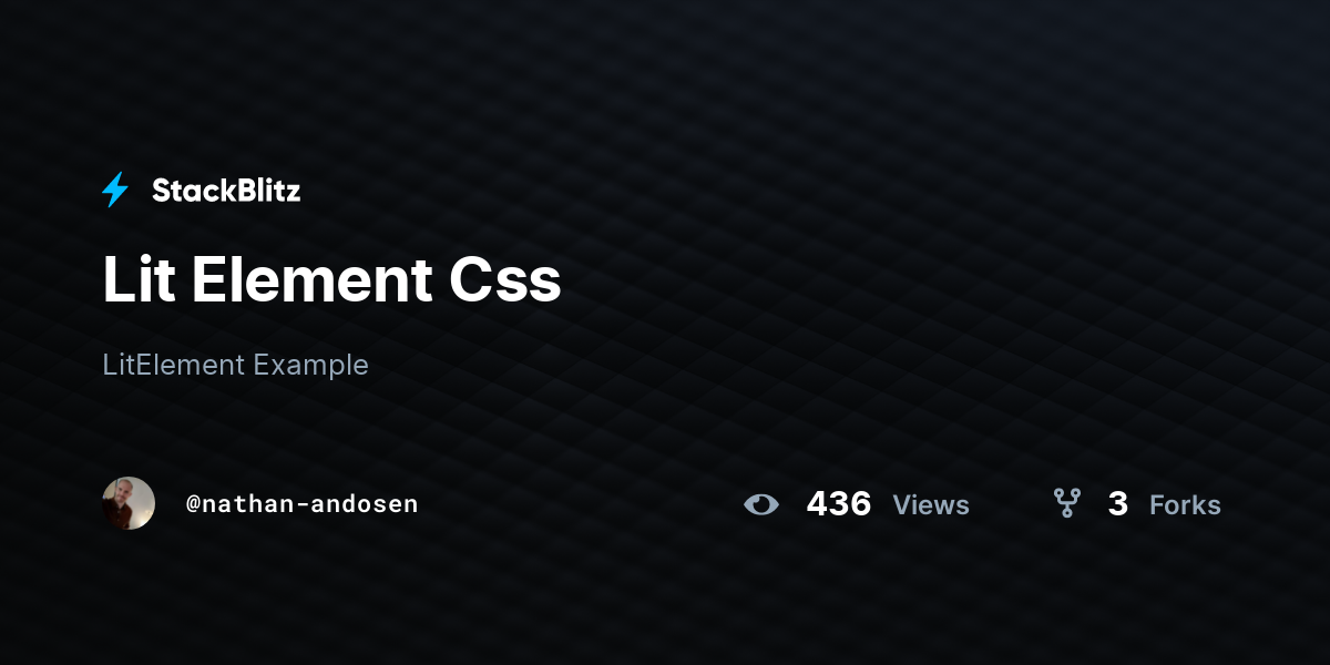 Lit Element Css - StackBlitz Lit Element Css - StackBlitz
