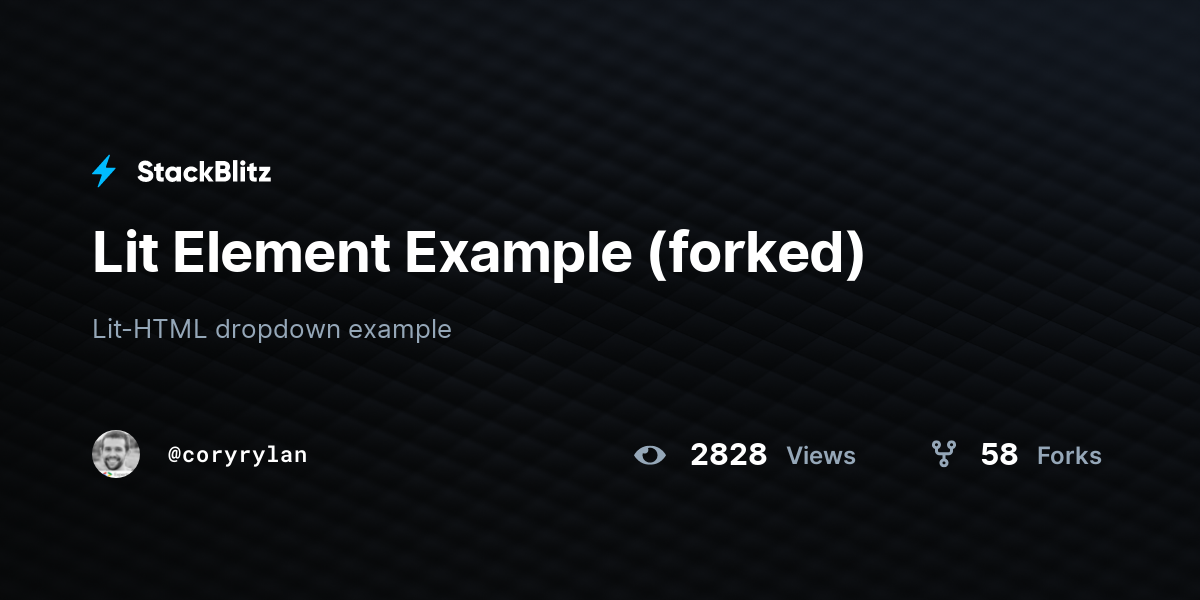 Lit Element Example (forked) - StackBlitz