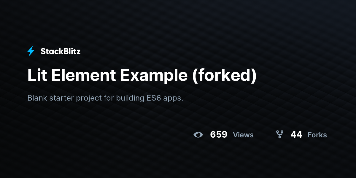 Lit Element Example (forked) - StackBlitz