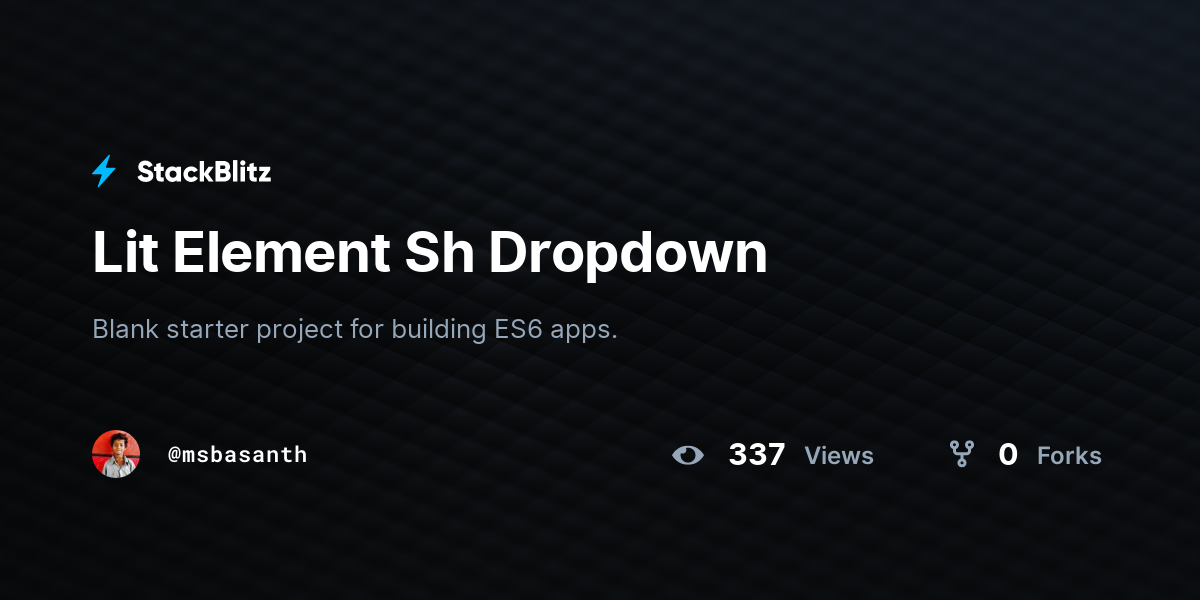 Lit Element Sh Dropdown - StackBlitz Lit Element Sh Dropdown - StackBlitz