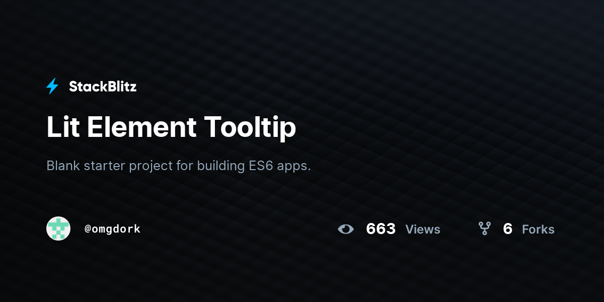 Lit Element Tooltip - StackBlitz