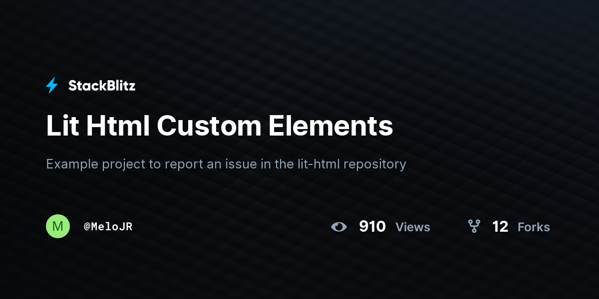 Lit Html Custom Elements - StackBlitz Lit Html Custom Elements - StackBlitz