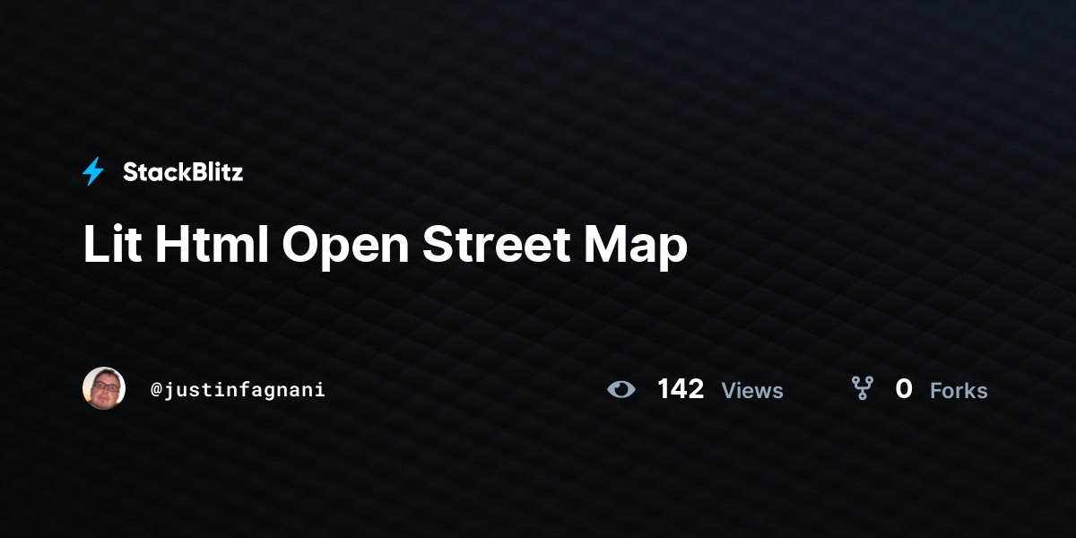Lit Html Open Street Map - StackBlitz
