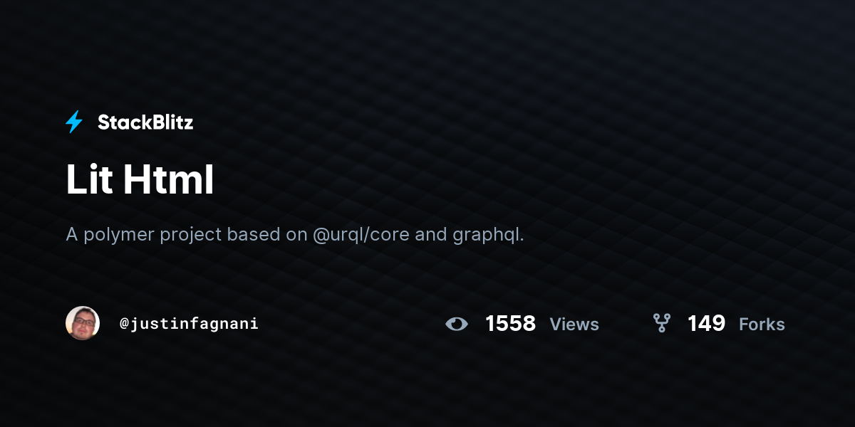Lit Html - StackBlitz