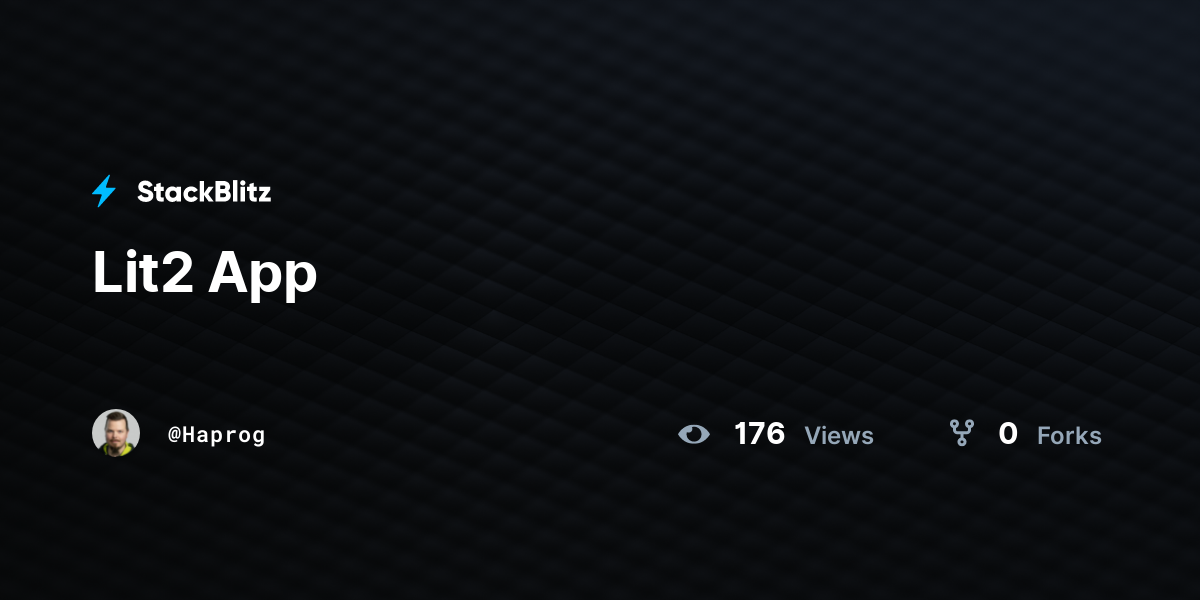 Lit2 App - StackBlitz
