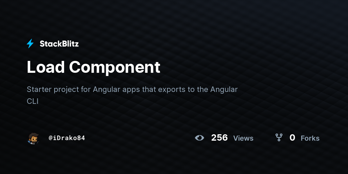 Load Component - StackBlitz