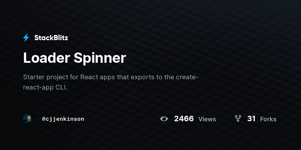 Loader Spinner - StackBlitz