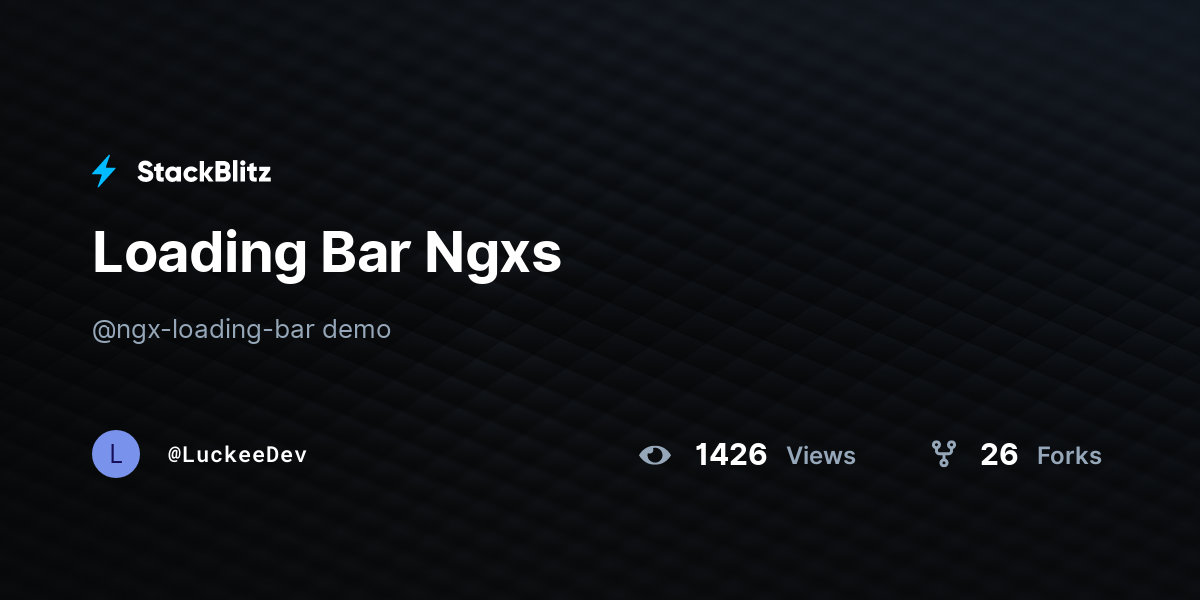 Loading Bar Ngxs - StackBlitz