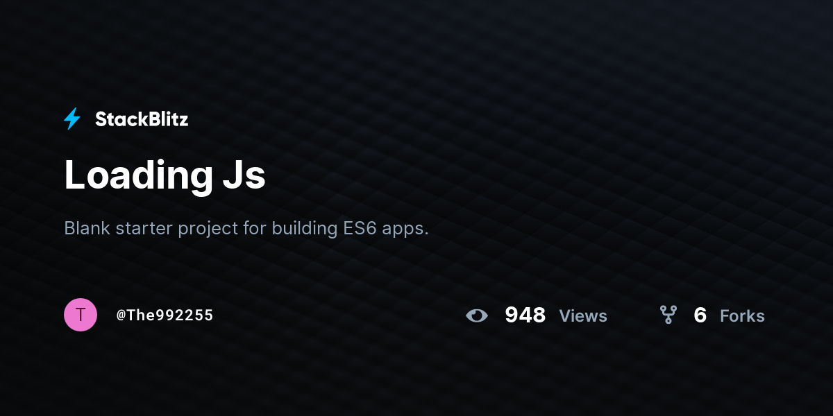 Loading Js - StackBlitz