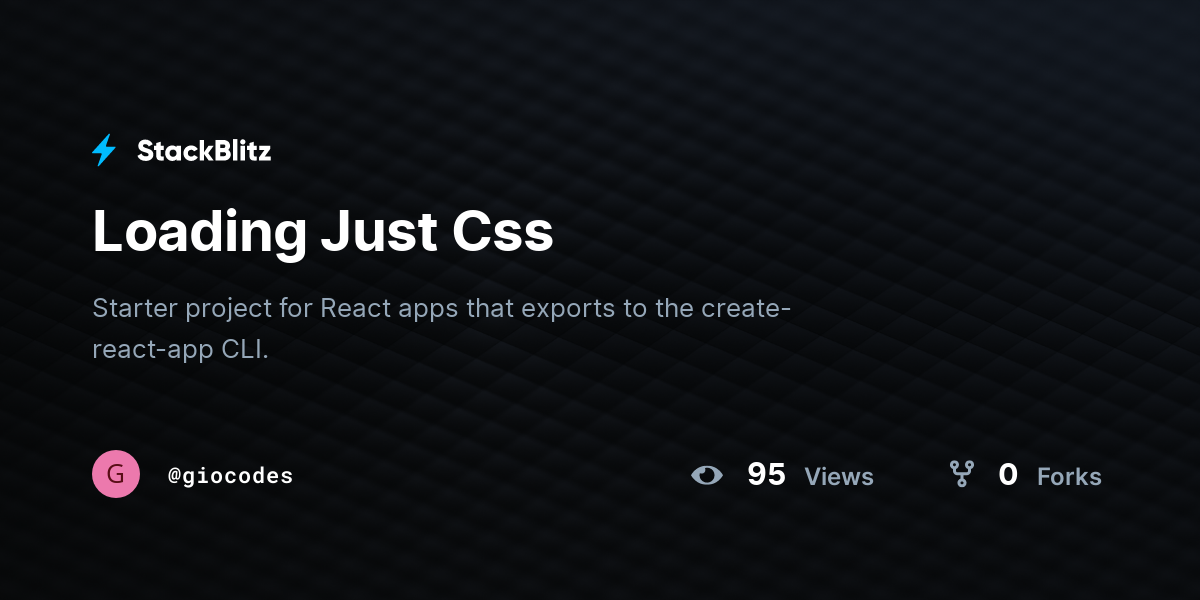 Loading Just Css - StackBlitz