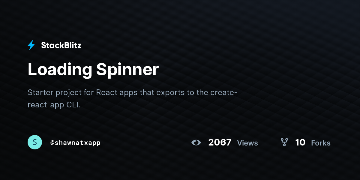 Loading Spinner - StackBlitz