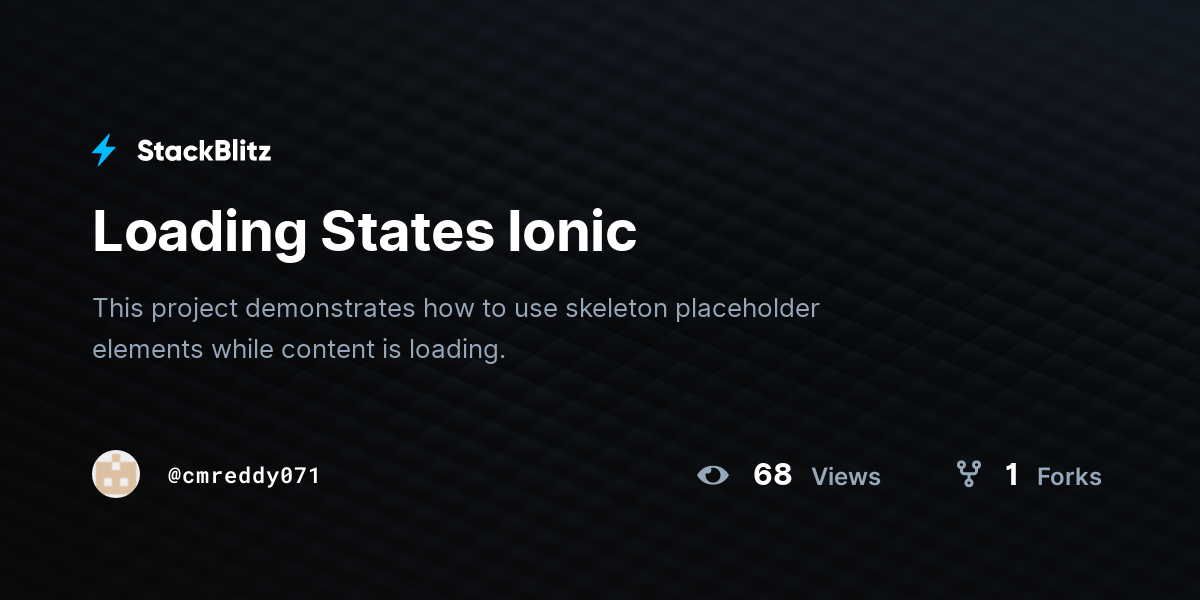 Loading States Ionic Stackblitz