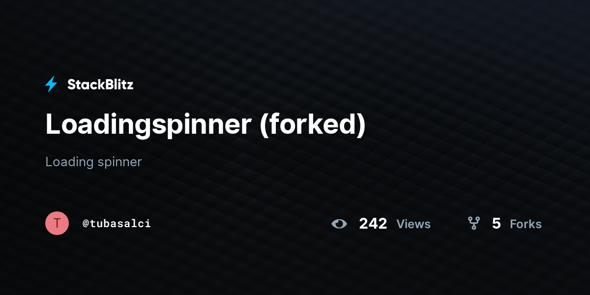 Loadingspinner (forked) - StackBlitz