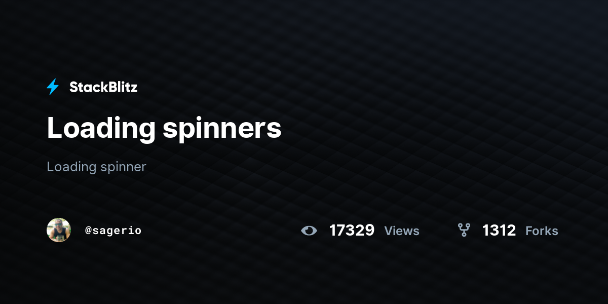 Loading spinners - StackBlitz
