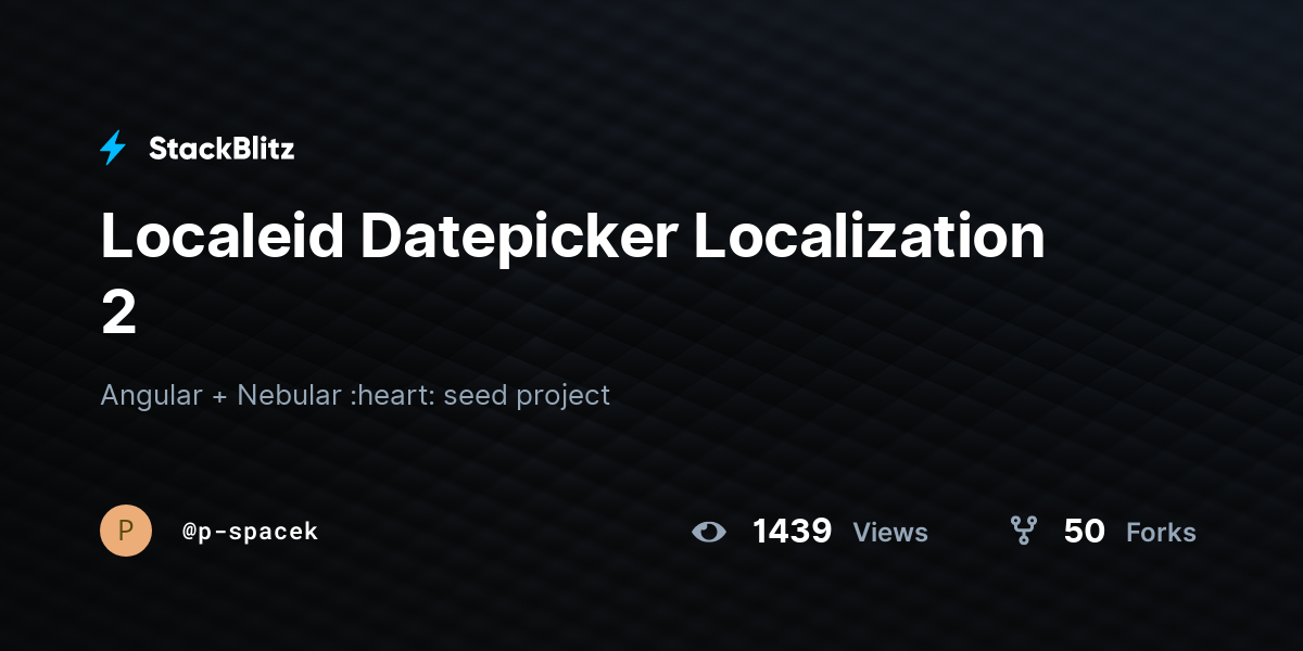 Localeid Datepicker Localization 2 - StackBlitz Localeid Datepicker Localization 2 - StackBlitz