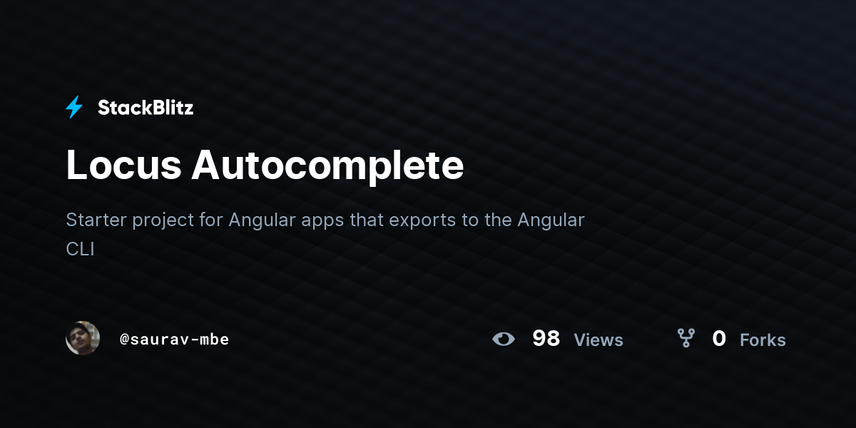 Locus Autocomplete - StackBlitz