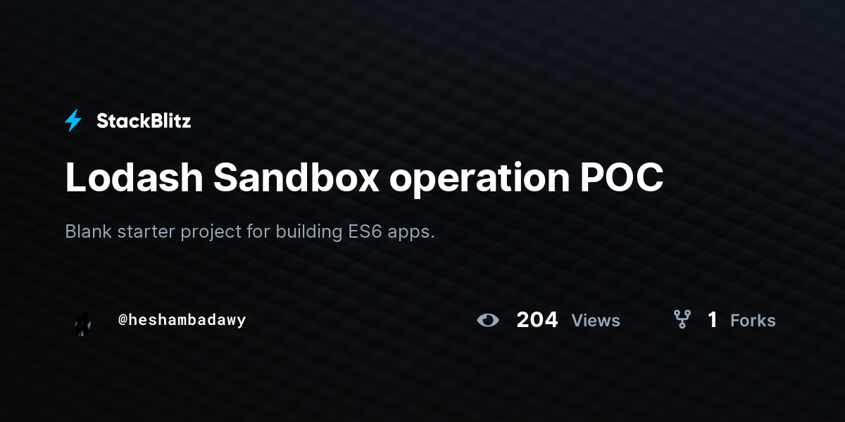 Lodash Sandbox operation POC - StackBlitz