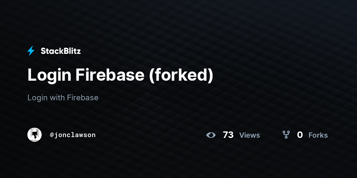 Login Firebase (forked) - StackBlitz