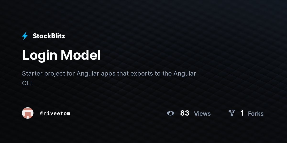Login Model - StackBlitz