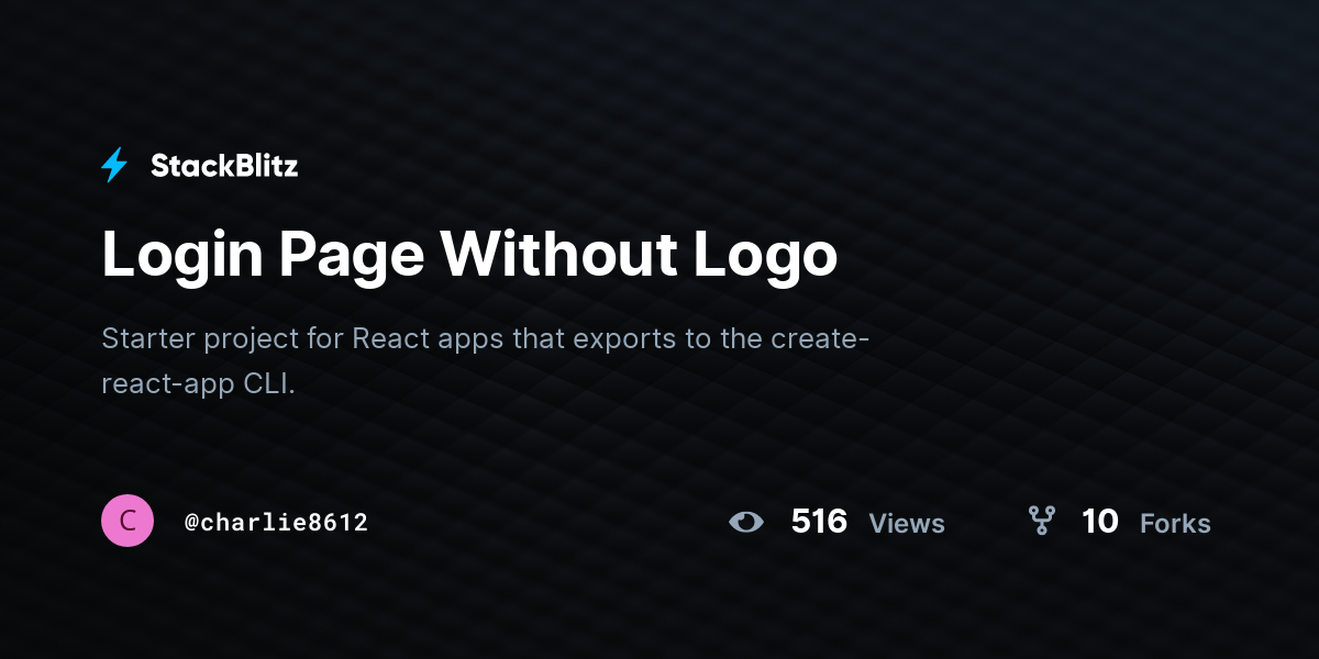Login Page Without Logo - StackBlitz