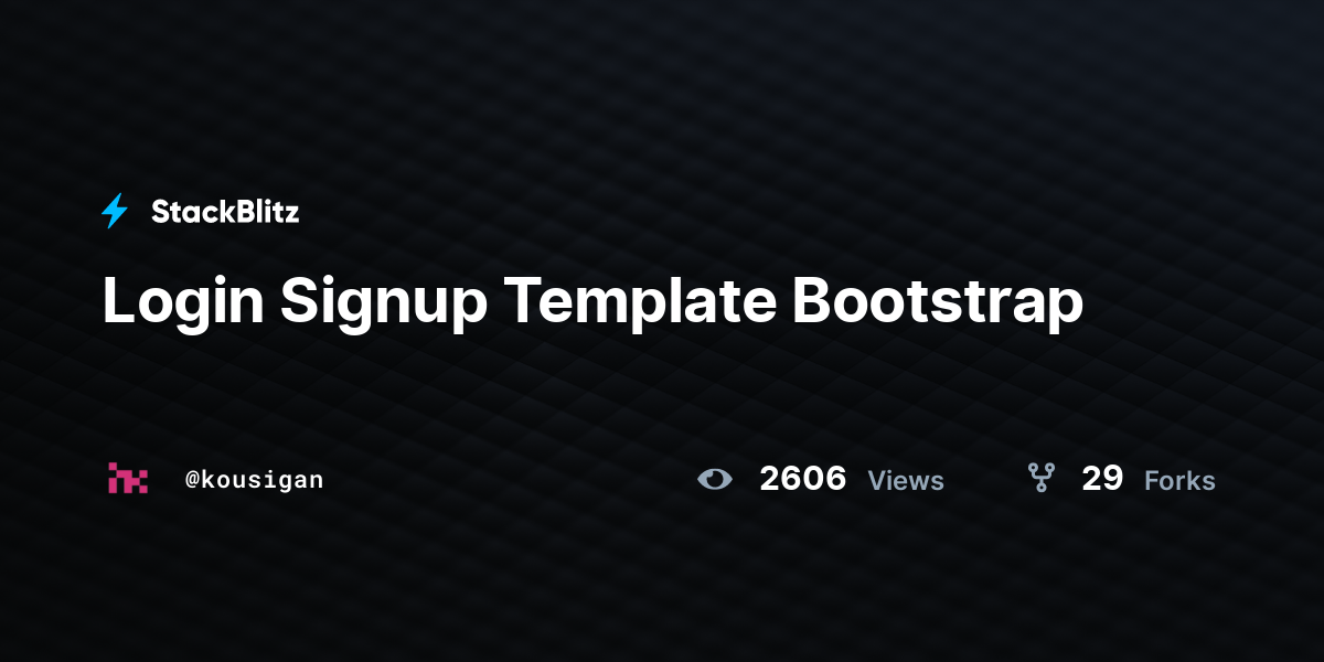 Login Signup Template Bootstrap - StackBlitz