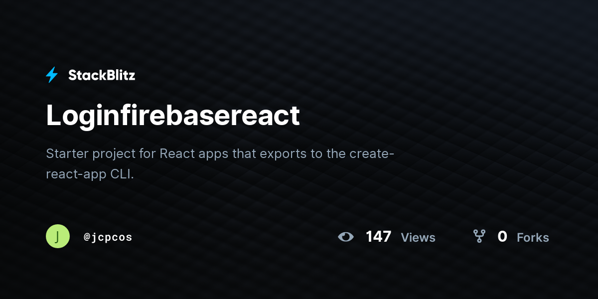 Loginfirebasereact - StackBlitz