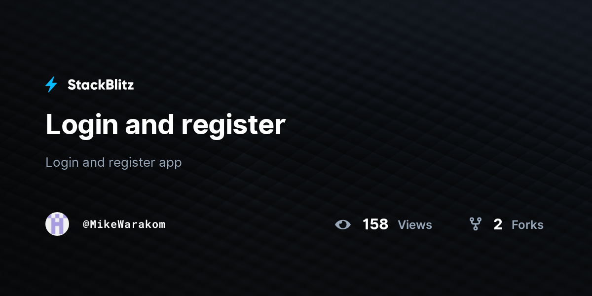 Login and register - StackBlitz