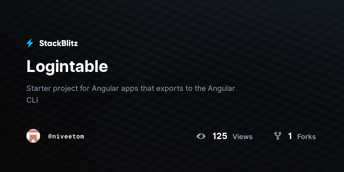 Logintable - StackBlitz
