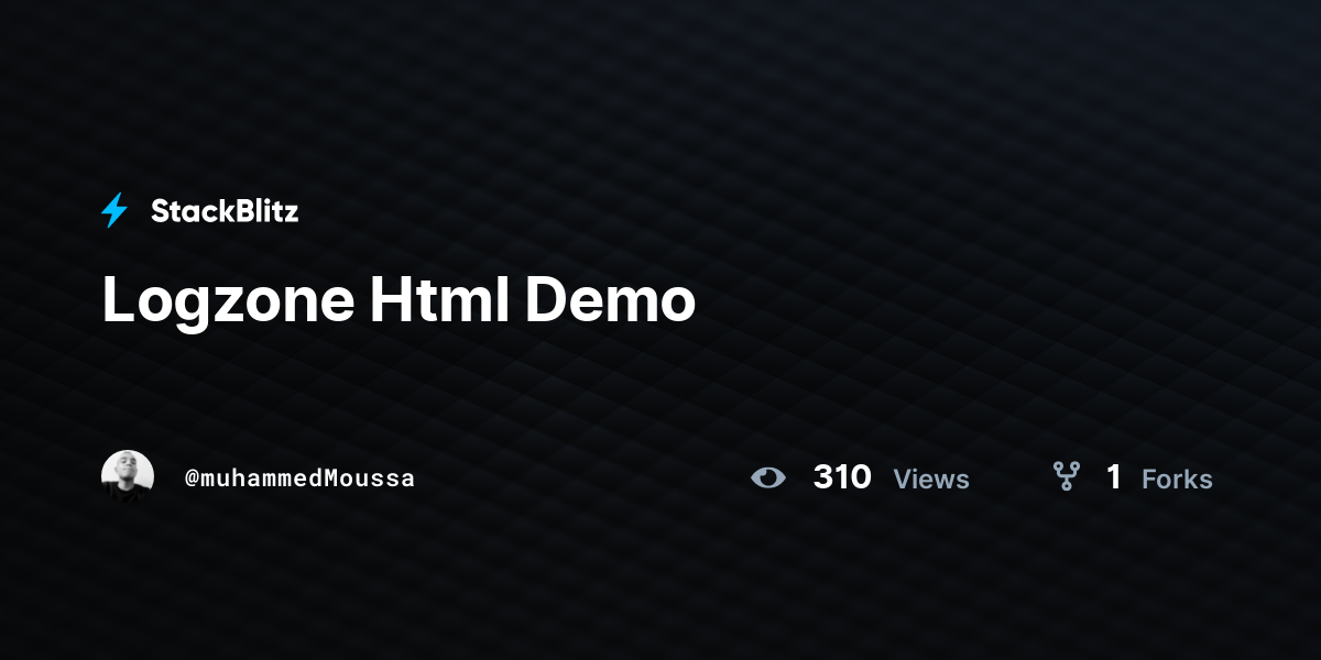 Logzone Html Demo - StackBlitz