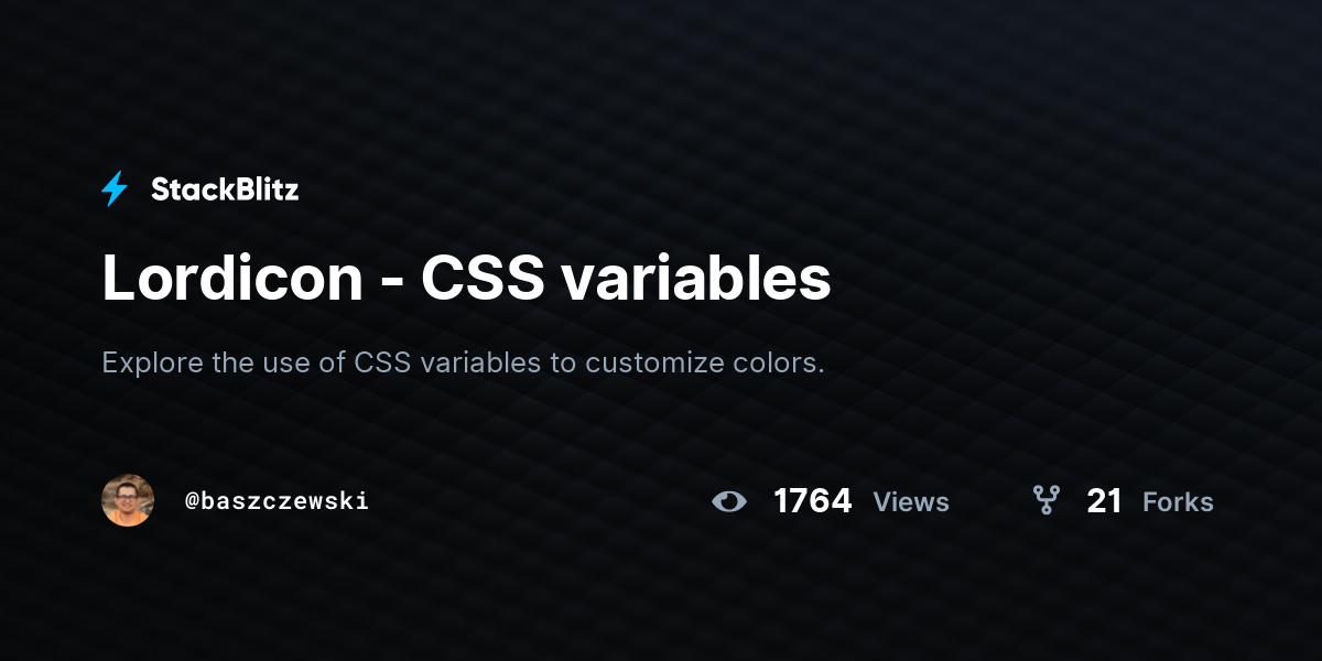 Lordicon - CSS variables - StackBlitz