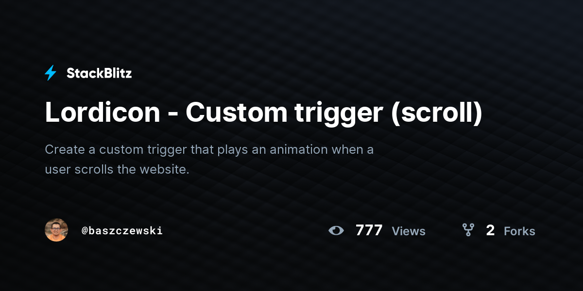 Lordicon - Custom trigger (scroll) - StackBlitz