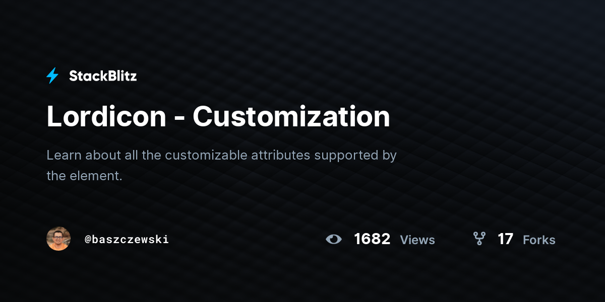 Lordicon - Customization - StackBlitz